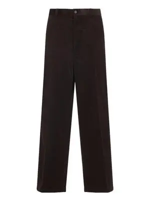 Prada Prada Corduroy Straight Leg Trousers Black