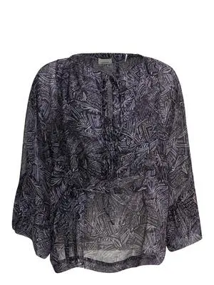 Isabel Marant Étoile Tekia Abstract-print Ruffled Shirt - Black