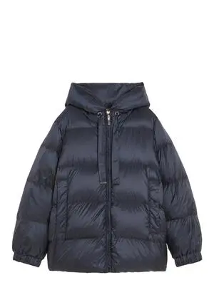 Max Mara Down Jacket In Water-repellent Canvas - Midnight Blue