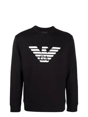 Emporio Armani Logo Crewneck Sweatshirt - Black