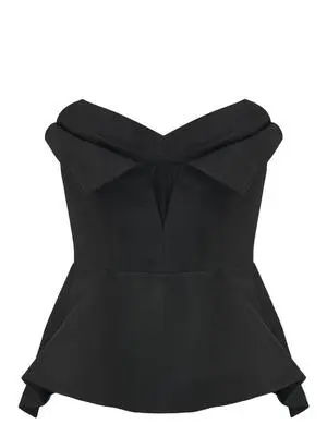 ALEXANDER MCQUEEN Alexander McQueen Strapless Draped Peplum Top