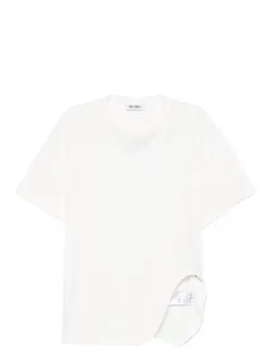 Attico Oversized Jersey T-shirt With Embroidered Logo - White