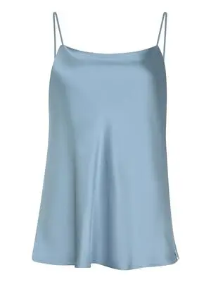 Herno Spaghetti Straps Satin Tank Top - Blue