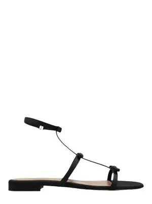 GIANVITO ROSSI Malou Flat Sandals With Ankle Strap - Black