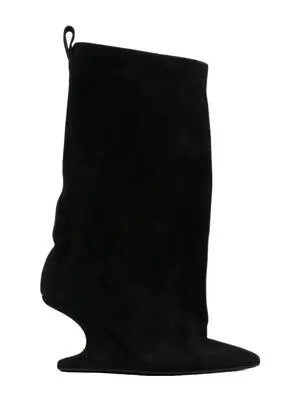 Rick Owens Cantilever Pointed-toe Knee-high Boots - Black