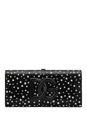 Dolce & Gabbana Embellished Logo Box Clutch - Black