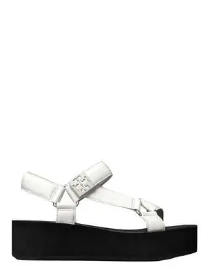 Tory Burch Mellow Platform Sandals - Optical White/silver/perfect Black