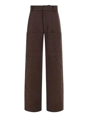 FERRAGAMO Monogram Tailored Trousers - Black