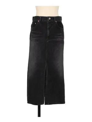 Sacai Pleated Denim Skirt - Black