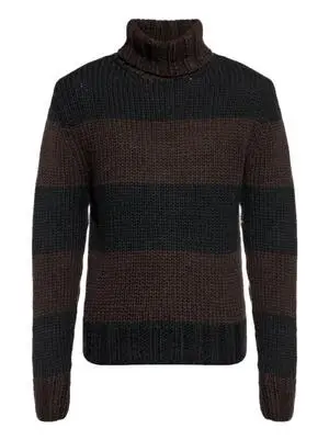 DOLCE & GABBANA Dolce & Gabbana Striped Turtleneck Knit Jumper