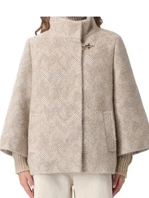 FAY Hook-closure Cape Coat - Nude
