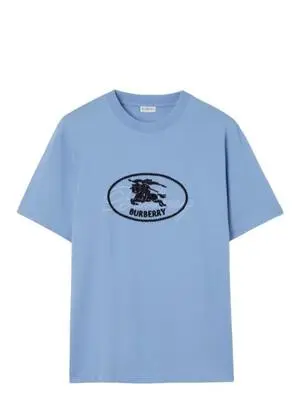 Burberry Knight Stamp Cotton T-shirt Cornflower Blue