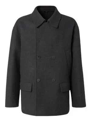 Fendi Double-breasted Wool Pea Coat - Black