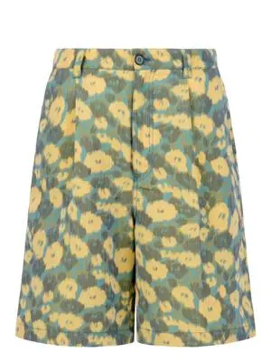 Marni Floral Pleated Shorts - Green