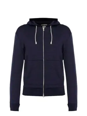 Eleventy Zip-up Hoodie With Drawstring Hood - Black