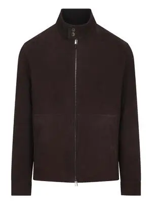 Canali Lambskin Zipper Jacket - Black