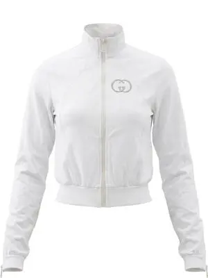 Gucci Long Sleeve Zip-up Jacket With Logo Detail - White