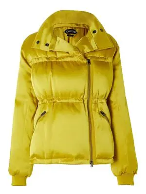 TOM FORD Detachable Collar Quilted Down Jacket - Yellow