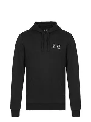 EA7 Logo Hooded Sweater - Black
