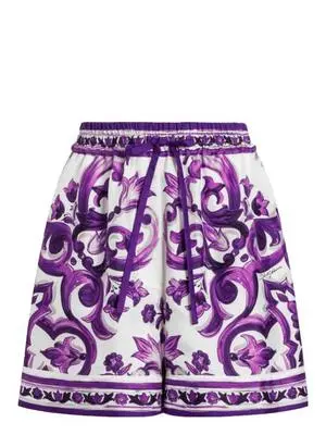 Dolce & Gabbana Majolica Printed Twill Shorts - Multi-color