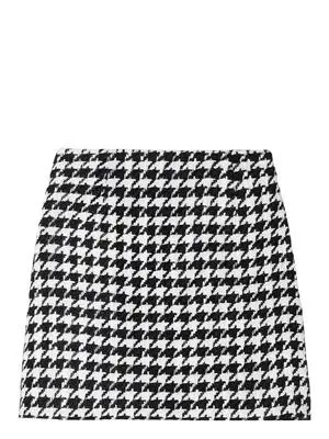 Carolina Herrera Houndstooth Tweed Mini Skirt - Black And White