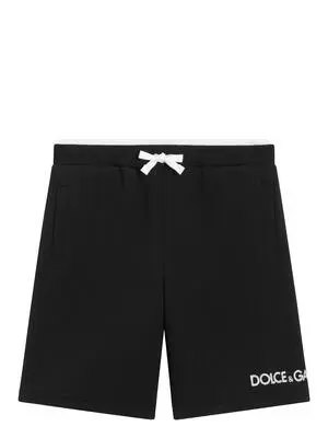 Dolce & Gabbana Logo Embroidered Track Shorts - Black