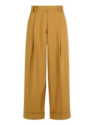 P.a.r.o.s.h Wide-leg Trousers With Button Fastening - Beige