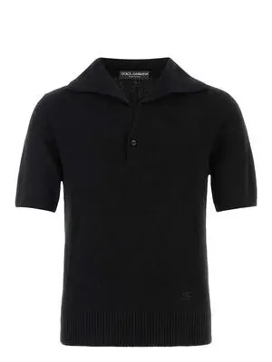 Dolce & Gabbana Dolce Gabbana Logo Detailed Polo Shirt - Black
