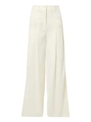 Altuzarra Pleated Wool Wide-leg Trousers - White