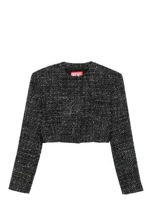 DIESEL® Cropped Tweed Jacket - Black