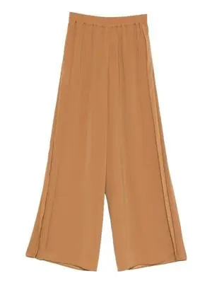 Max Mara Elastic Waist Wide Leg Trousers - Brown