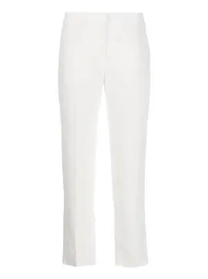 Alexander McQueen Straight Leg Cropped Trousers - White