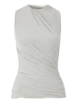 Rick Owens Sleeveless Top With Knotted Neckline - White