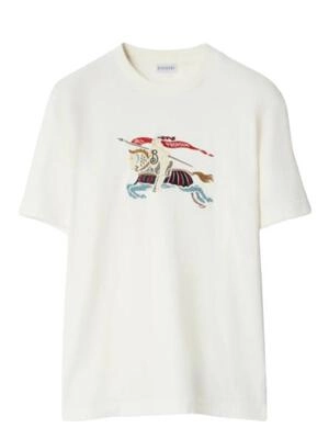 Burberry Ekd Embroidered Crewneck T-shirt - Chalk White