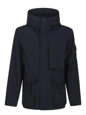 Stone Island Logo-patch Hooded Jacket - Blue Blue