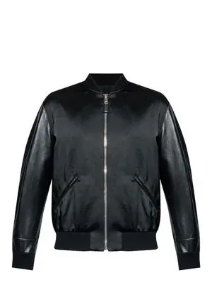 Givenchy Zip-up Bomber Jacket With Logo - Black