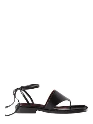 Staud Alexandre Strappy Flat Sandals - Black