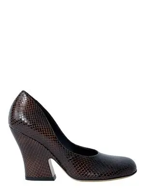 Dries Van Noten Python Print High Heels - Black