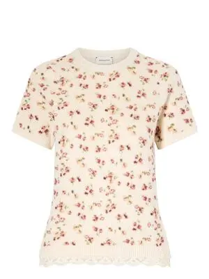 MAGDA BUTRYM Magda Butrym Short-Sleeved Floral Print Knit Sweater