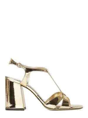 JIMMY CHOO Jimmy Choo Kesia T-Strap Metallic Leather Sandals