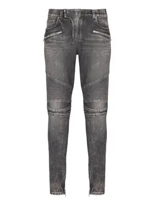 Balmain Slim-fit Biker Jeans - Grey