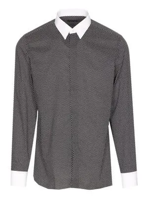 TOM FORD Diamond-pattern Cotton Shirt - Black