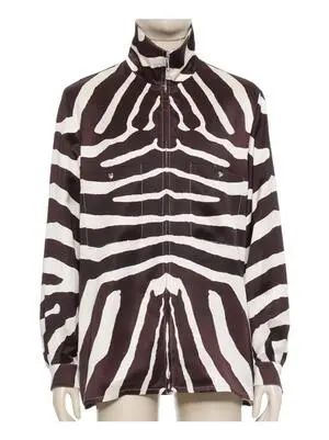 Valentino Garavani Fauve Éclat Zip Overshirt Jacket - Black