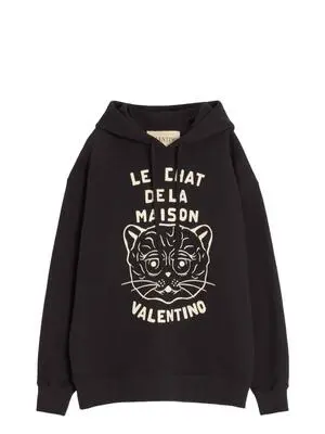 Valentino Garavani Le Chat De La Maison" Hoodie - Black