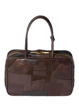 Miu Miu Leather Patchwork Beau Bag - Black