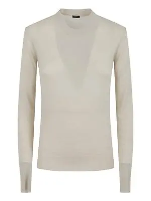 JOSEPH Ribbed Knitwear Long Sleeve Top - Nude