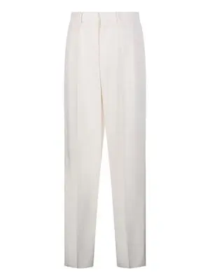 Balenciaga Crease Detailed Trousers - Ivory