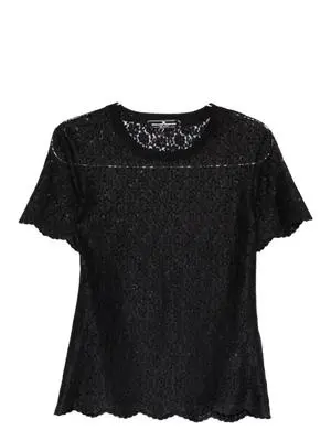 Ermanno Scervino Short-sleeved Lace T-shirt - Black