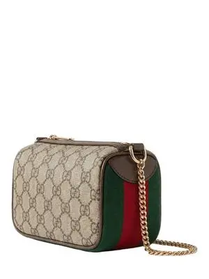 Gucci Ophidia Mini Bag - Beige And Dark Brown