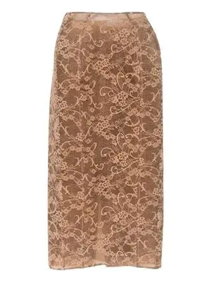 Acne Studios Acne Studios Lace Midi Skirt Brown